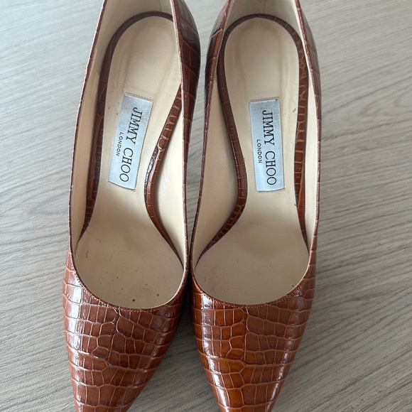 Jimmy Choo | Shoes | Jimmy Choo Love 85 Brown Croc Embossed Leather ...